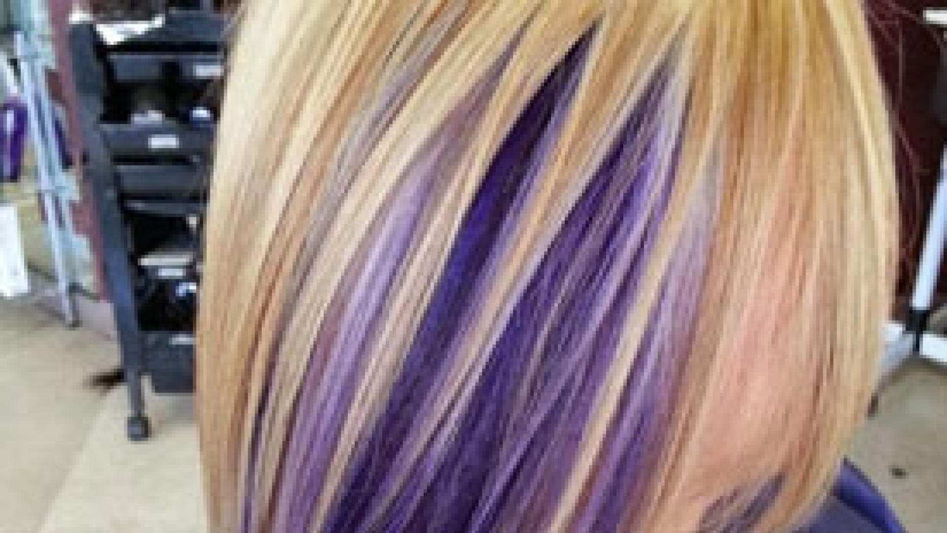 Color Block Hair in Lila
