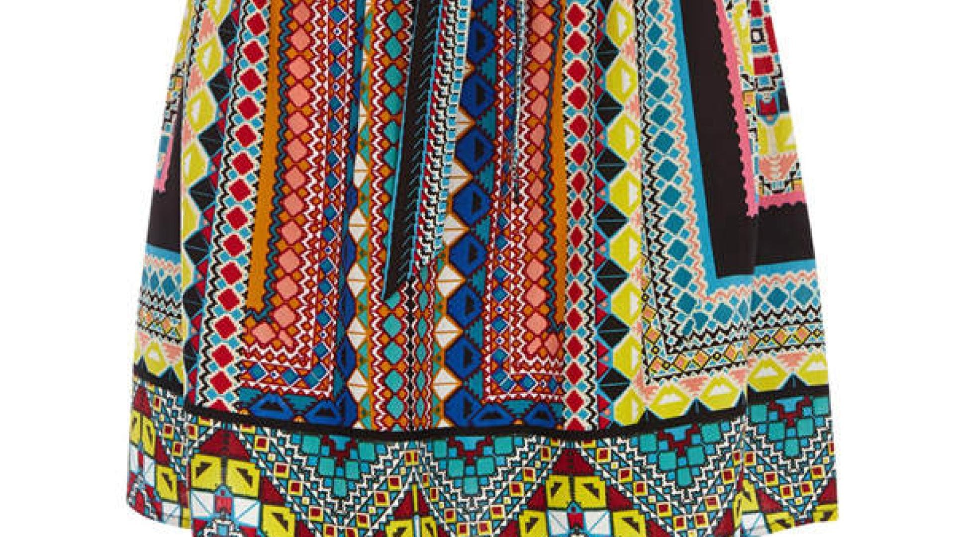 Bunter Rock mit Ethno-Print von Warehouse