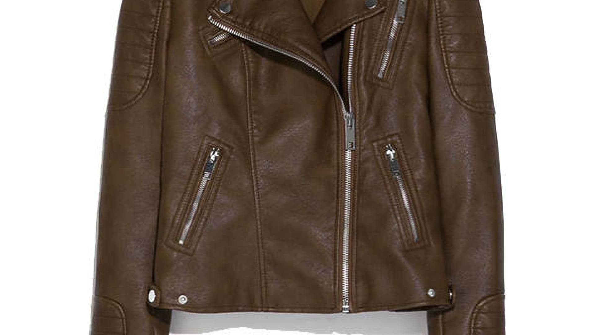 Braune Lederjacke von Zara